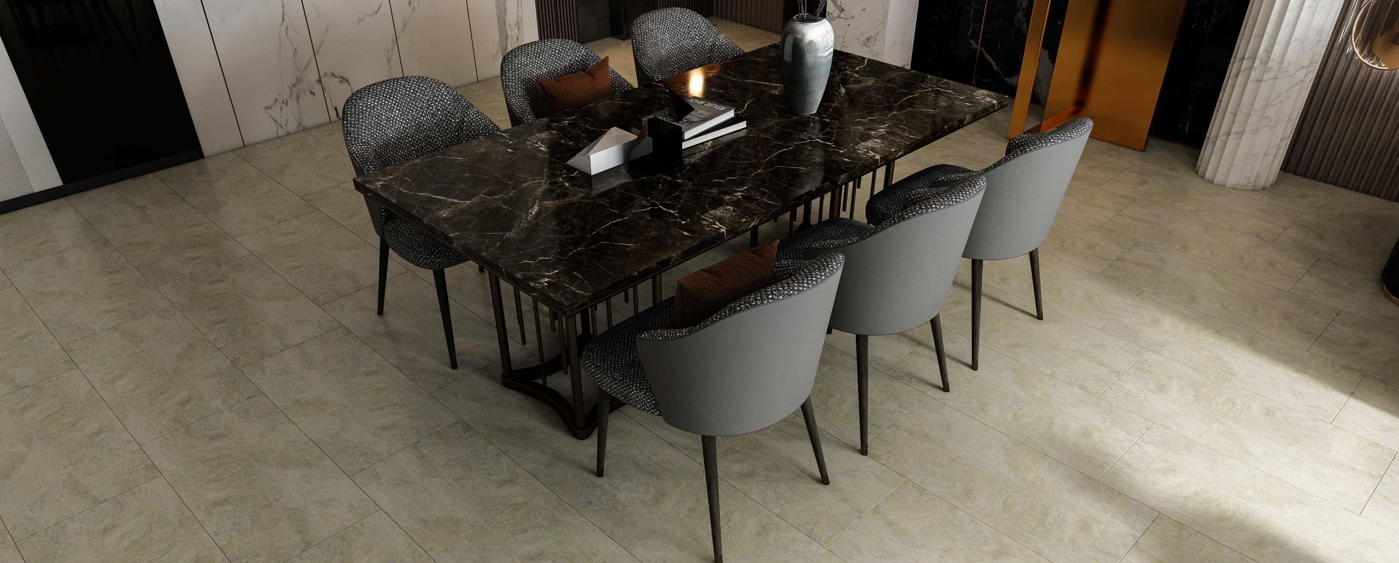 Formal Green Marble Floor Tiles | DBL Ceramics
