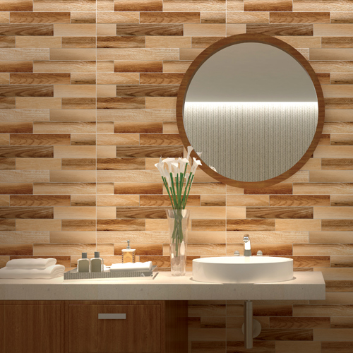 Brown Coloured Natural Wood Effect Ceramics Wall Tiles