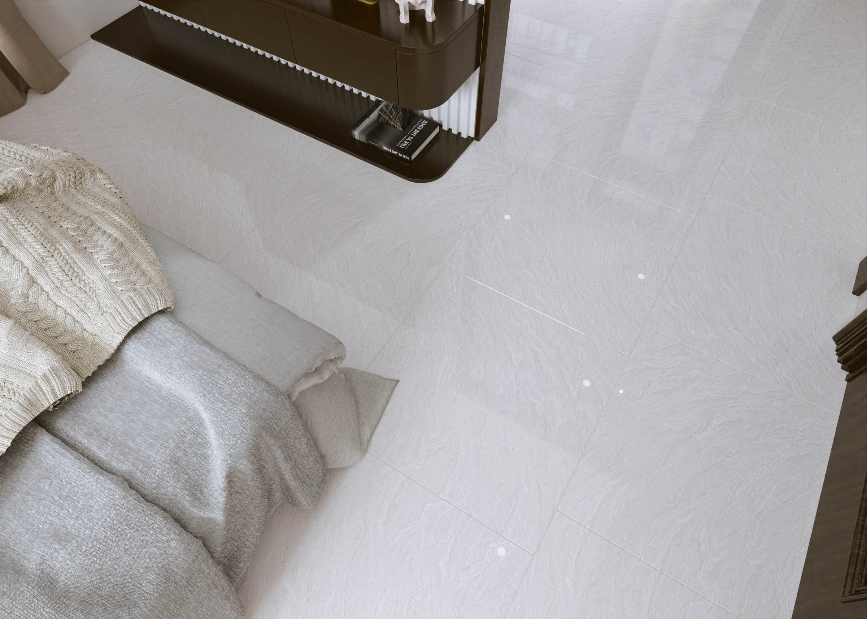 Light Grey Marble Effect Nano Crystal Polish Floor Tiles