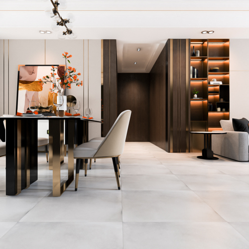 Minimal Grey Cement Effect Glazed Porcelain Floor Tiles